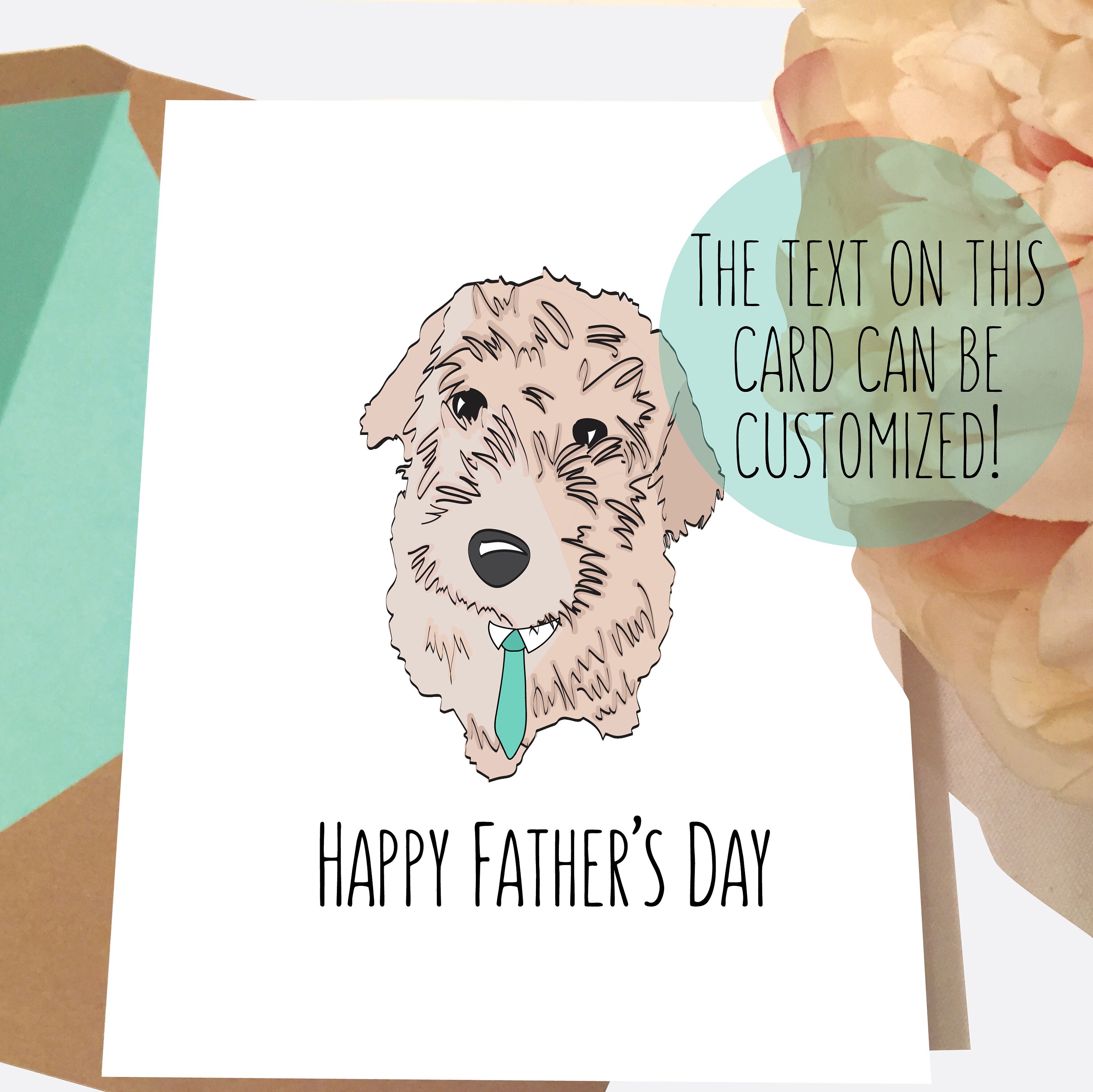GOLDEN Doodle Dad Card | Happy Father's Day | Happy Birthday, Dad ...
