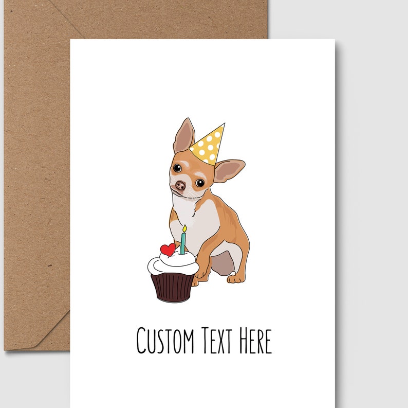 Chihuahua Birthday Card | Personalized Dog Cards - Etsy