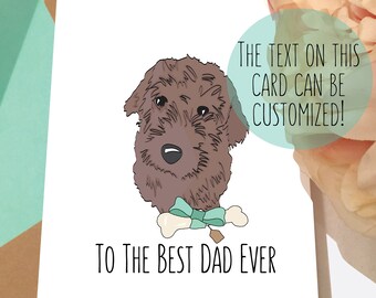 GOLDEN Doodle Dad Card Happy Father's Day Happy - Etsy