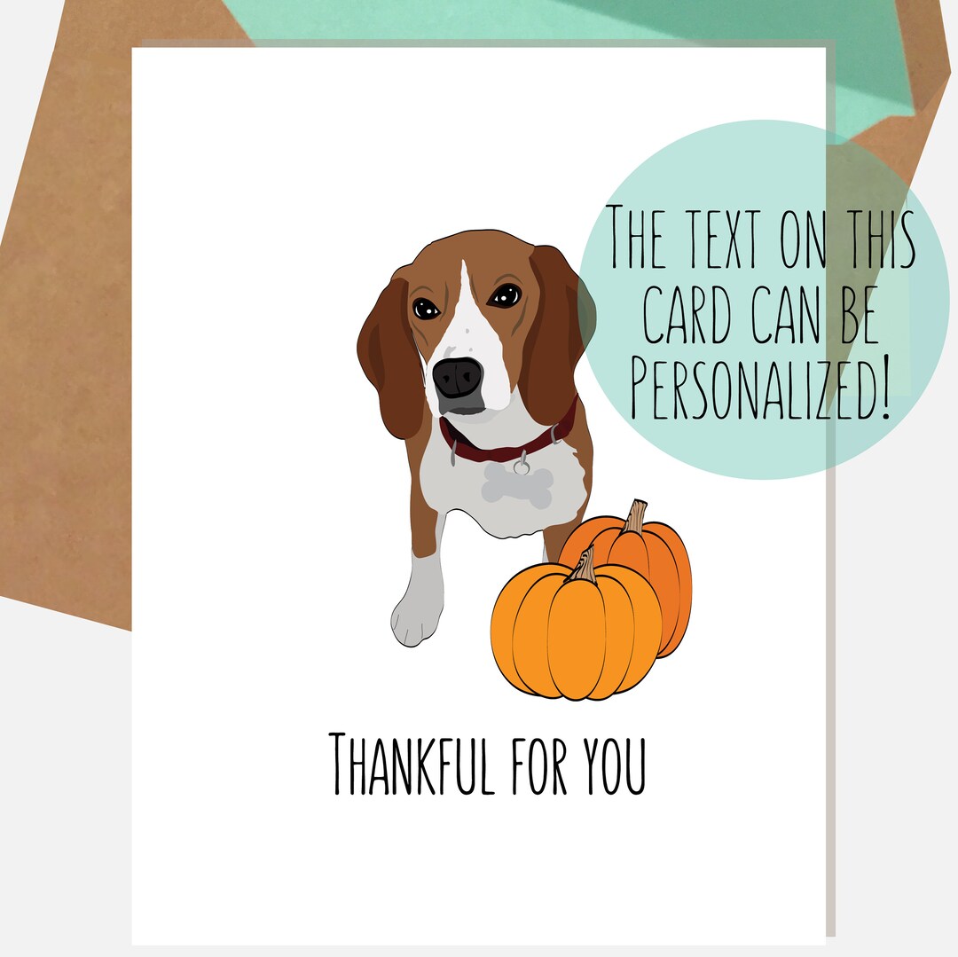 Beagle Thanksgiving Card | Thankful for You | Dog Card - Etsy