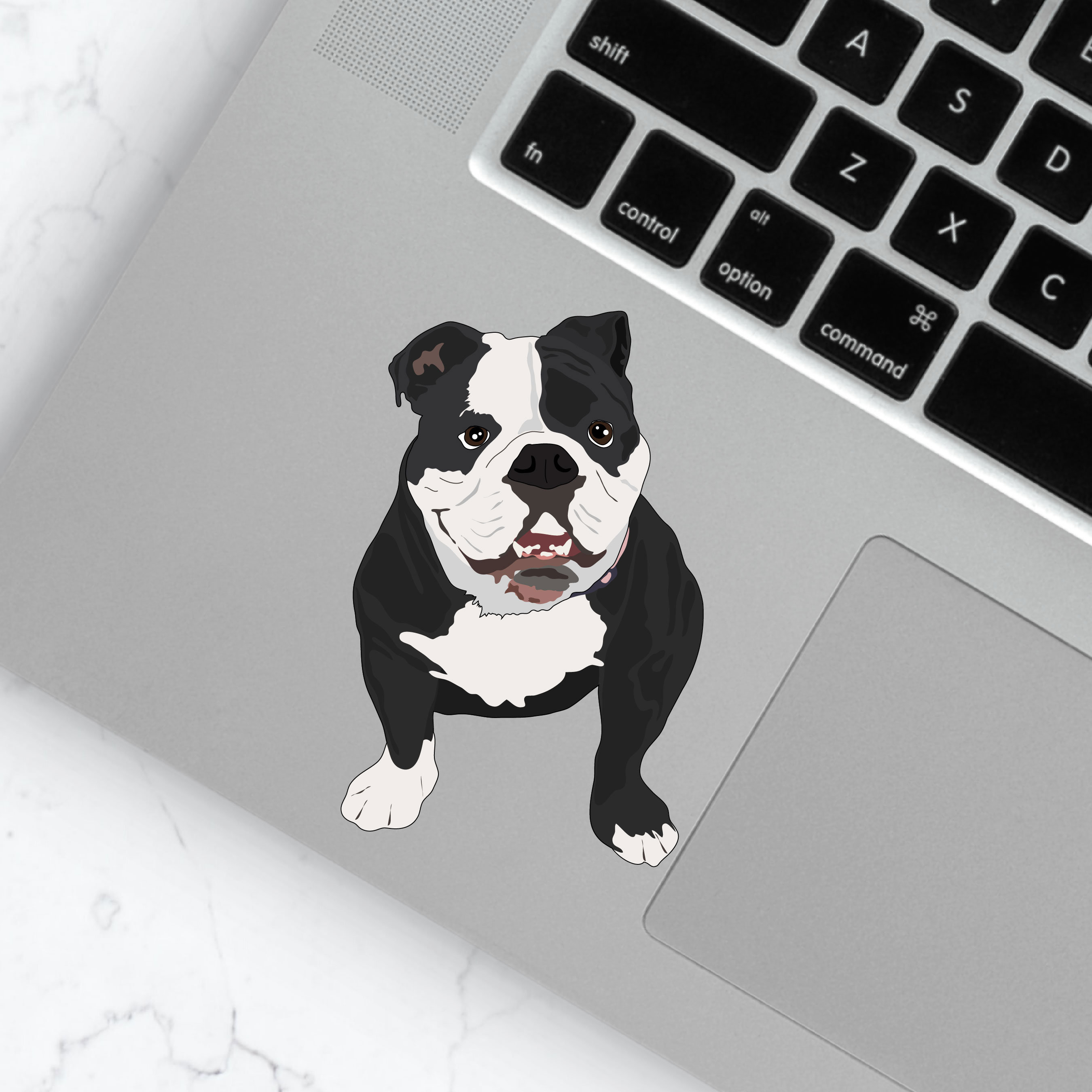Bulldog Vinyl Sticker Black and White Bulldog Laptop Decal - Etsy