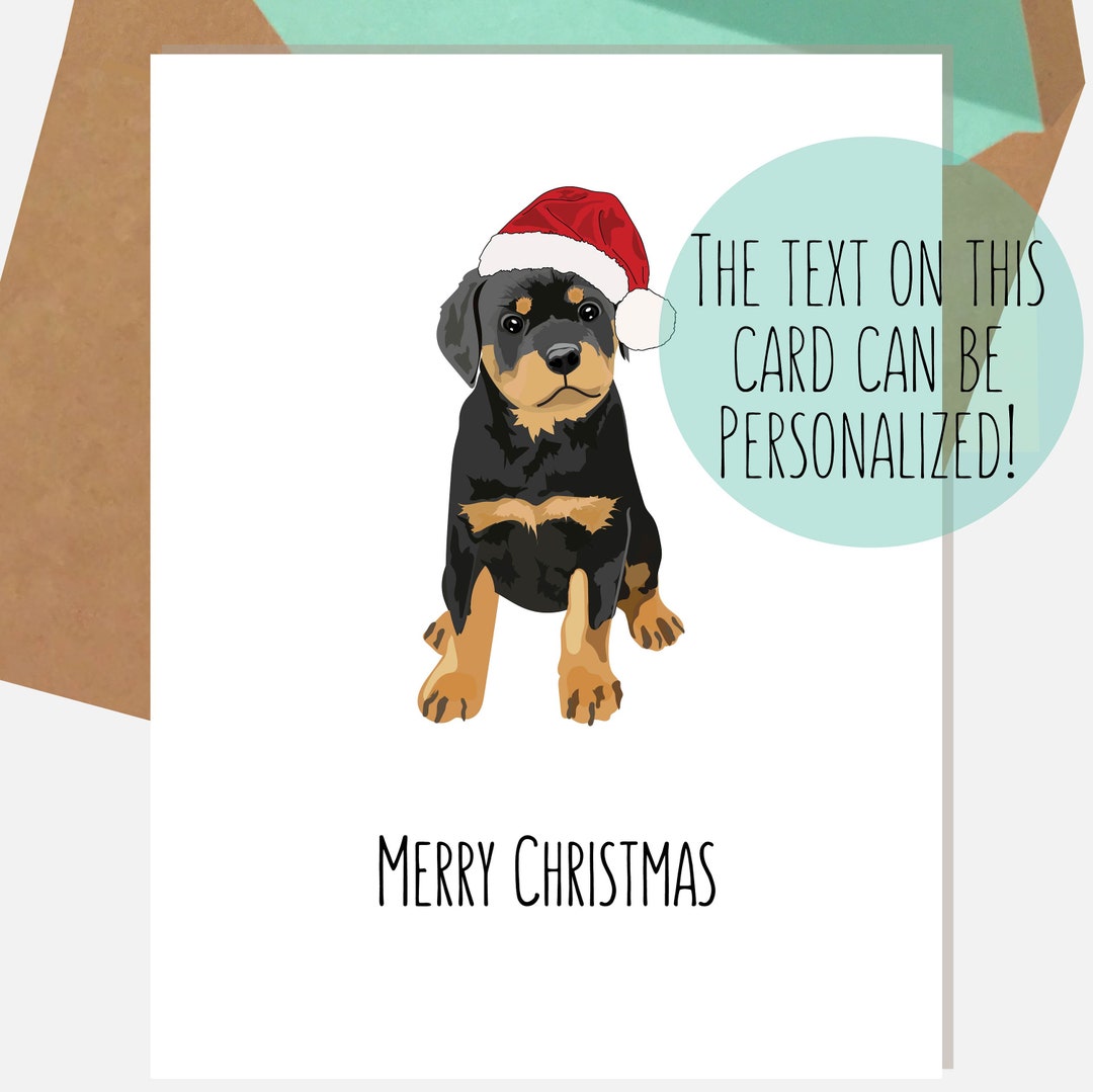 Rottweiler Holiday Card Rottweiler Card Merry Christmas - Etsy