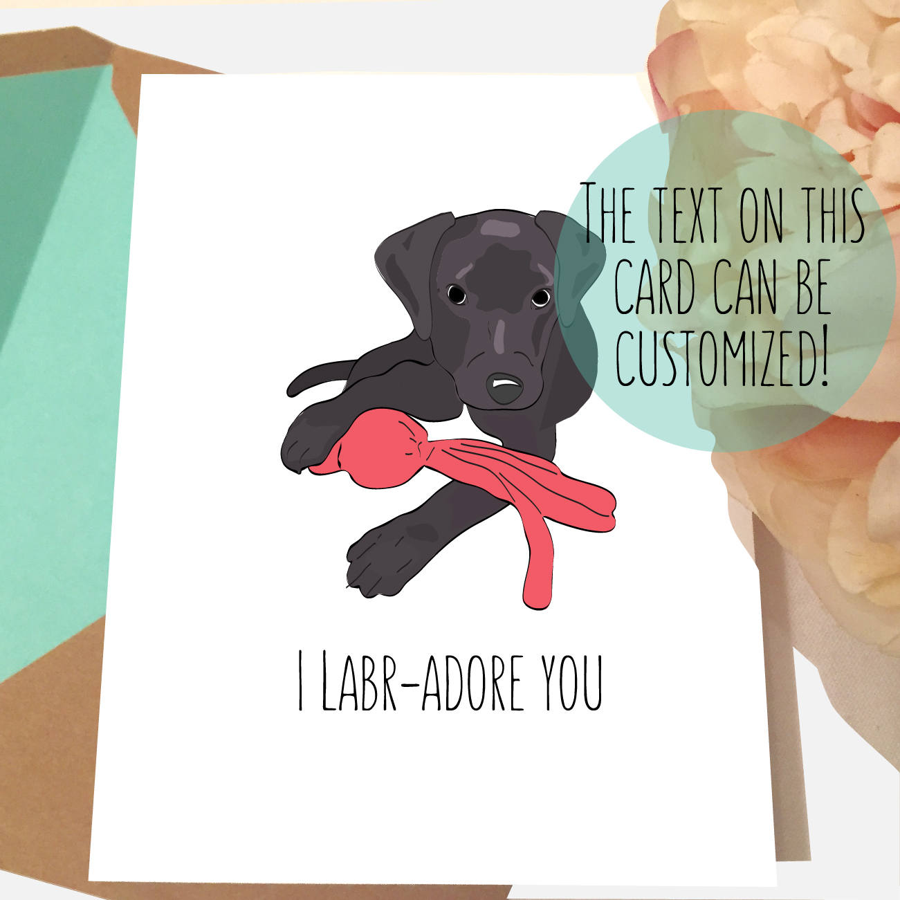 Dog Valentines Card Black Labrador Birthday Card Dog Lover | Etsy