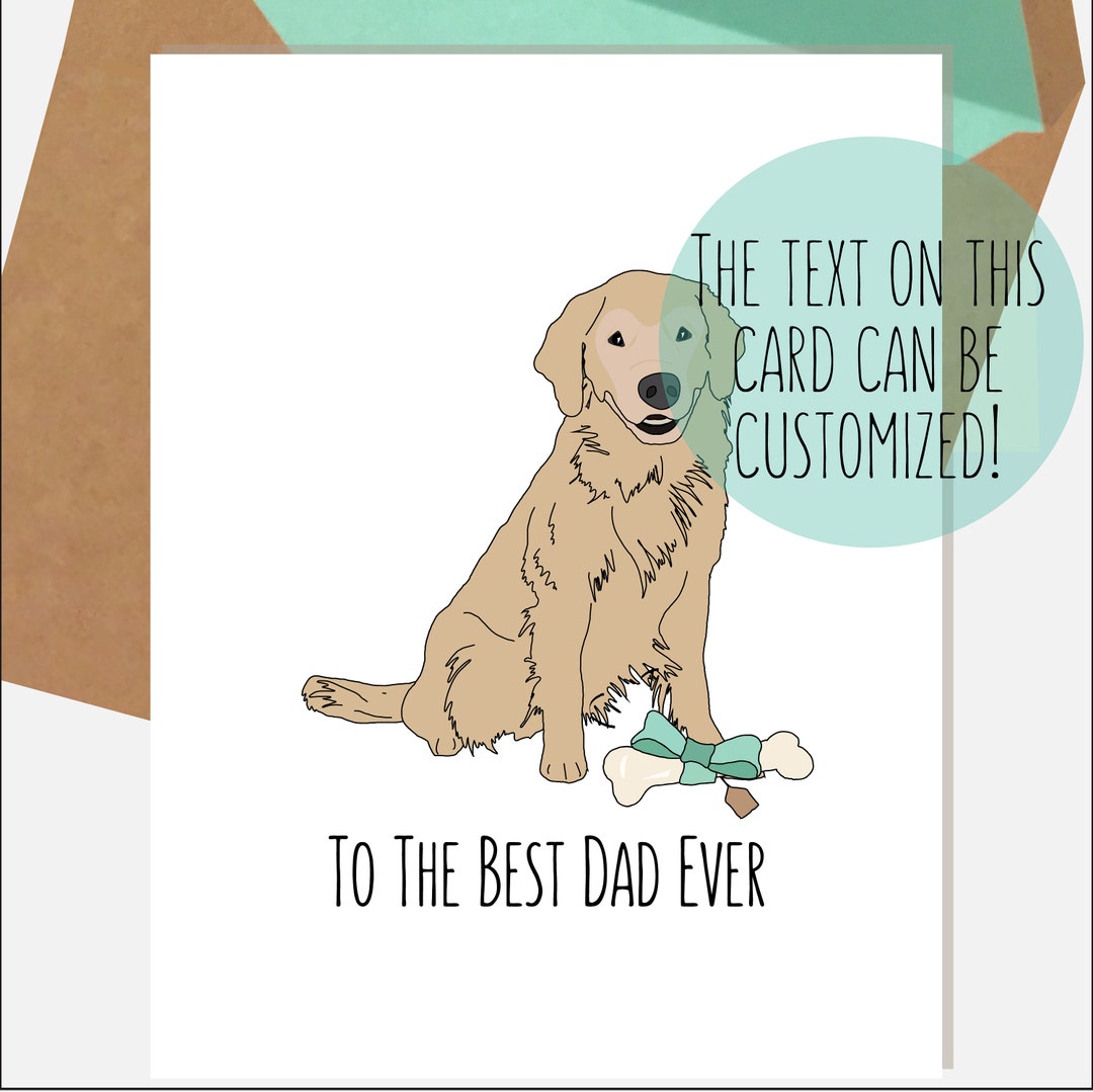Golden Retriever Card | to the Best Dad Ever | Dog Father's Day Card - Etsy