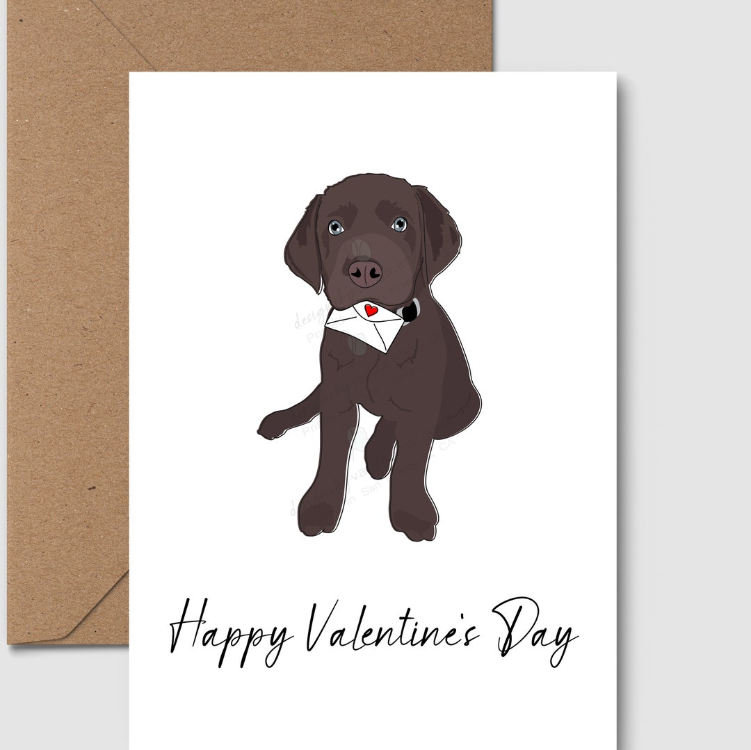 Labrador Retriever Valentines Day Card Personalized Card - Etsy