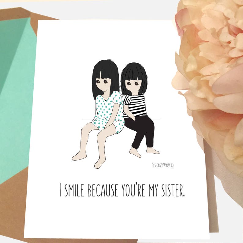 Sisters Birthday Card | Sibling Love | Birthday Card | Cute Greeting ...