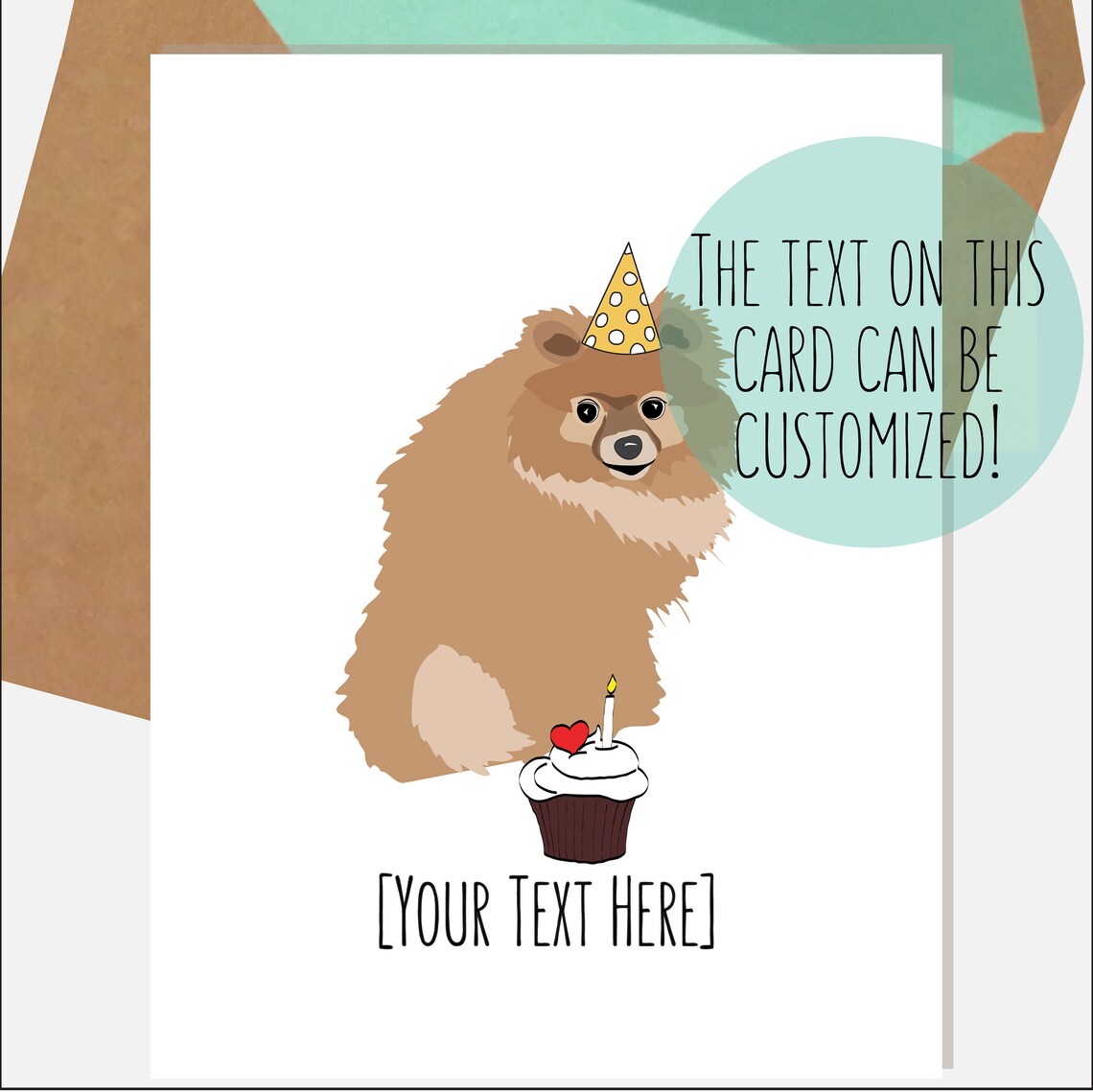 Yellow Pomeranian Birthday Card Pomeranian Card Have a | Etsy