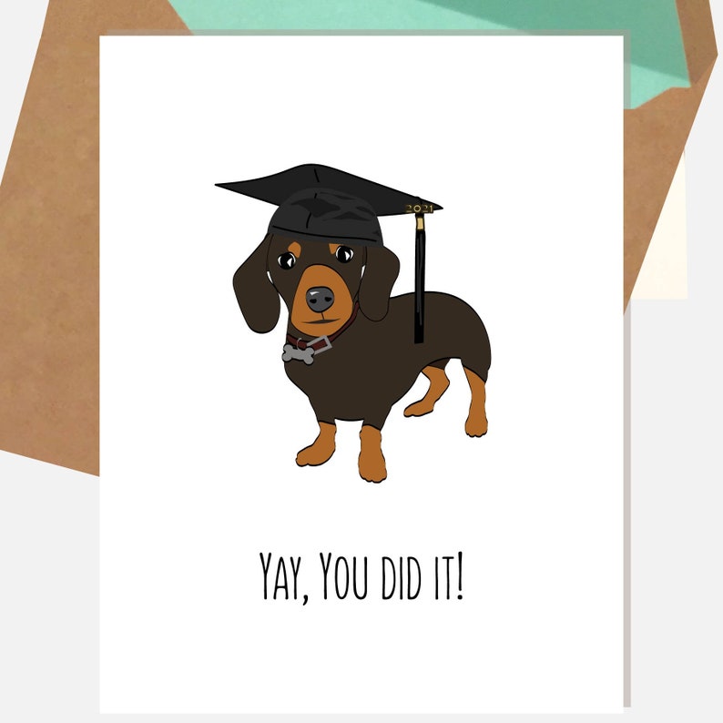 Dachshund Dog Graduation Card Congrats 2021 Grad - Etsy