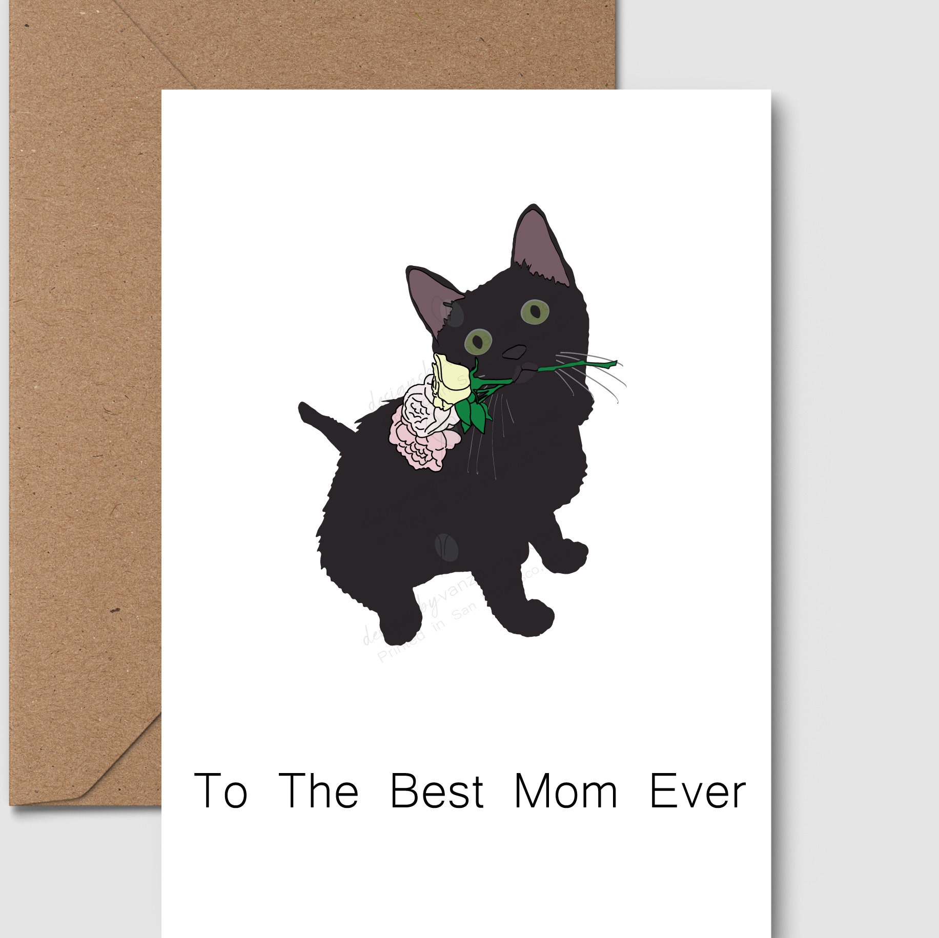 Black Cat Mothers Day Card | to the Best Mom Ever | Cat Mom Birthday ...