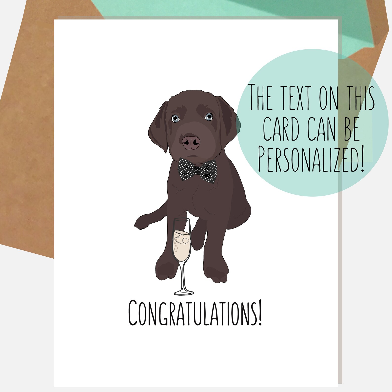 Labrador Puppy Wedding Cards Congratulations Custom Dog | Etsy