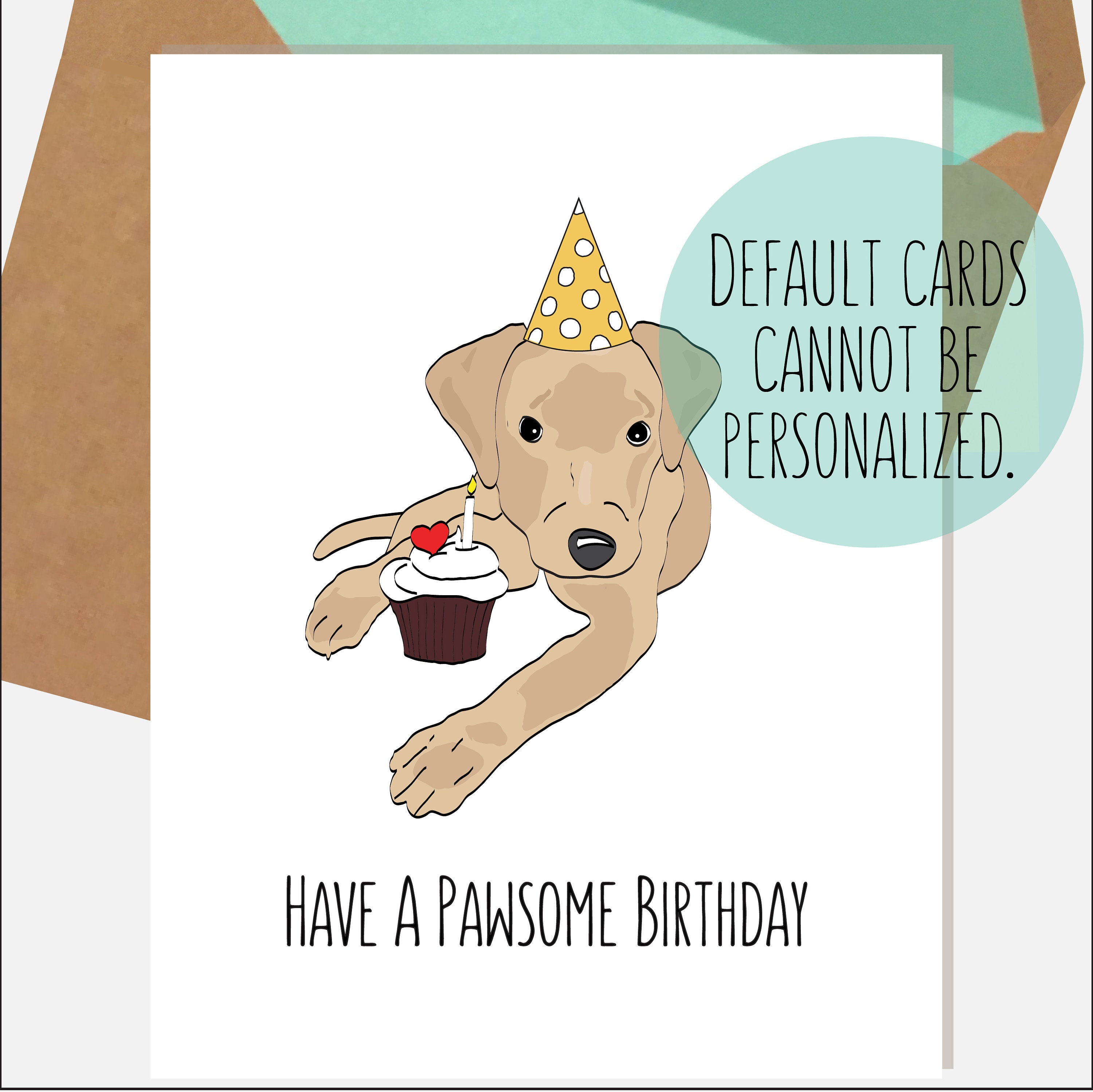 Yellow Lab Birthday Card | Pawsome Birthday - Etsy