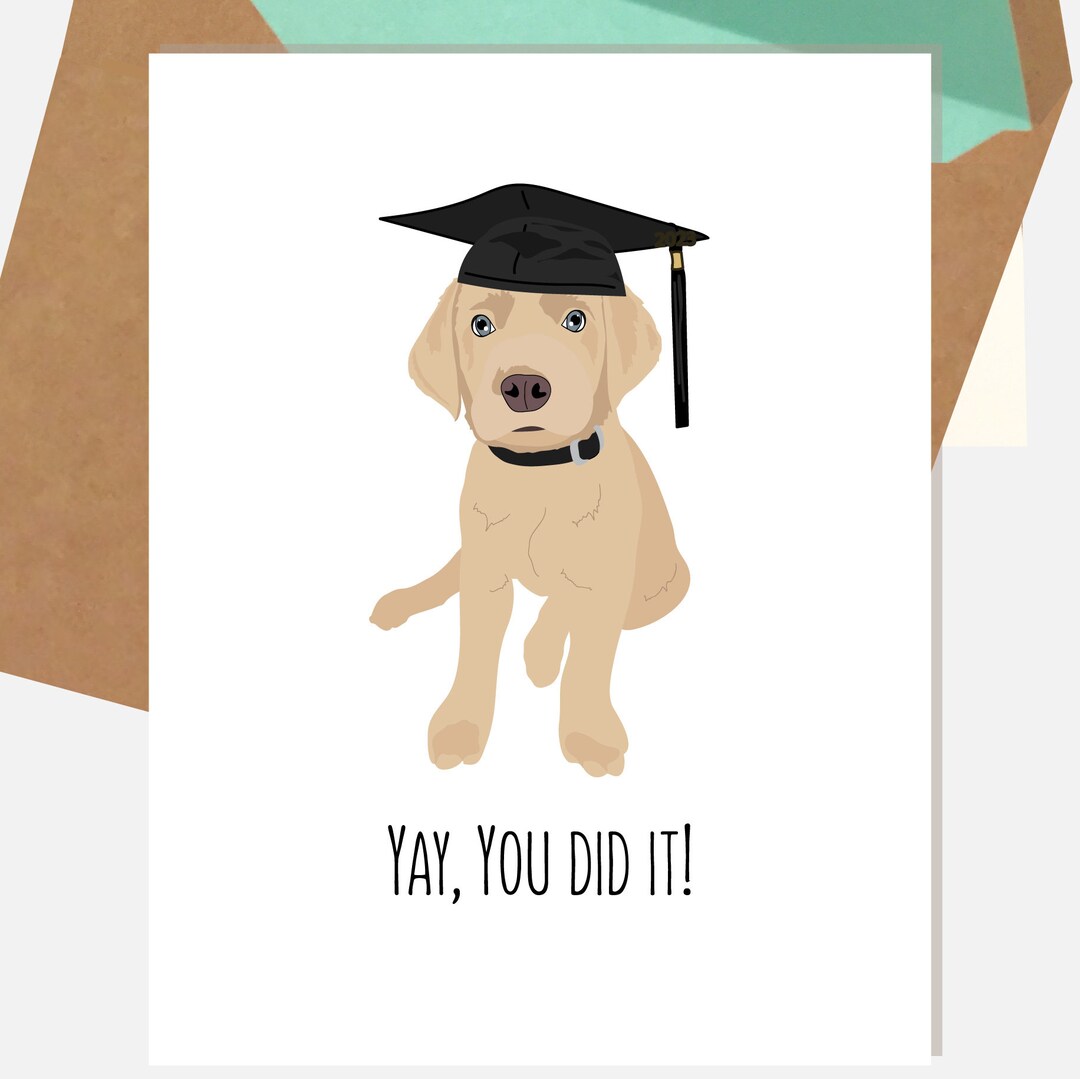 Labrador Graduation Card | Congratulations Grad | Yay, You Did It! - Etsy