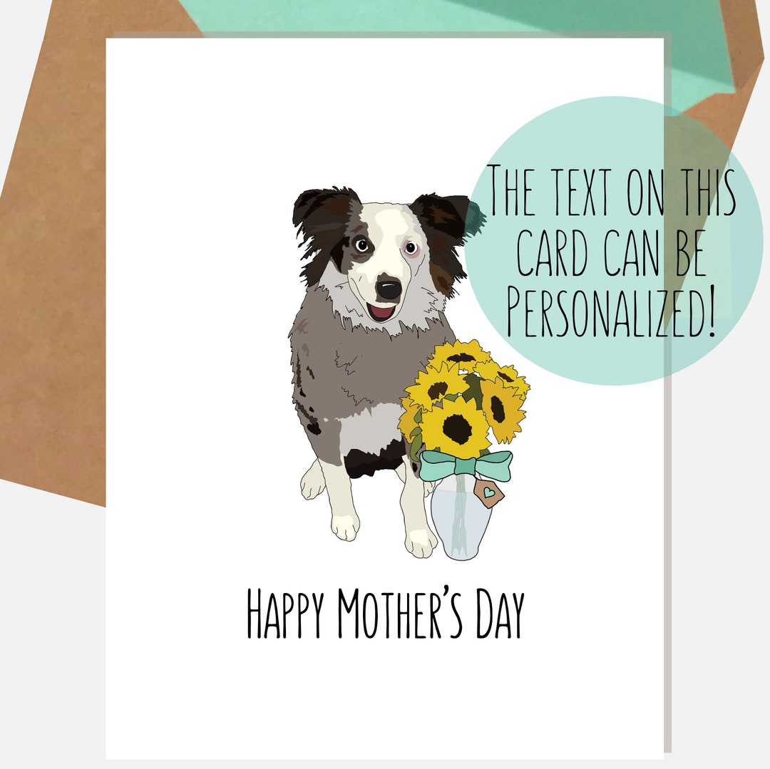 Australian Shepherd Mothers Card | Happy Mother's Day - Etsy