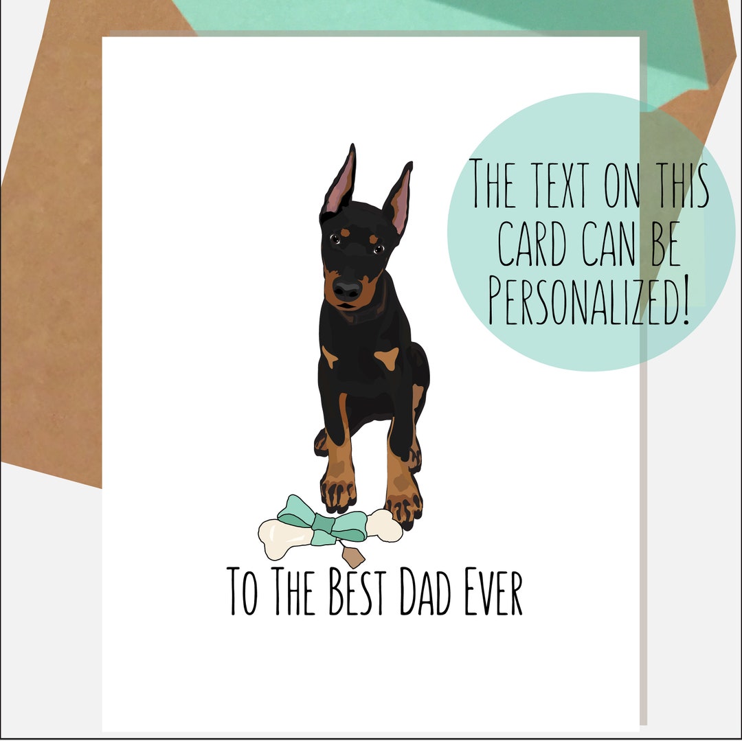Doberman Card | to the Best Dad Ever | Dog Lover Gifts | Doberman ...