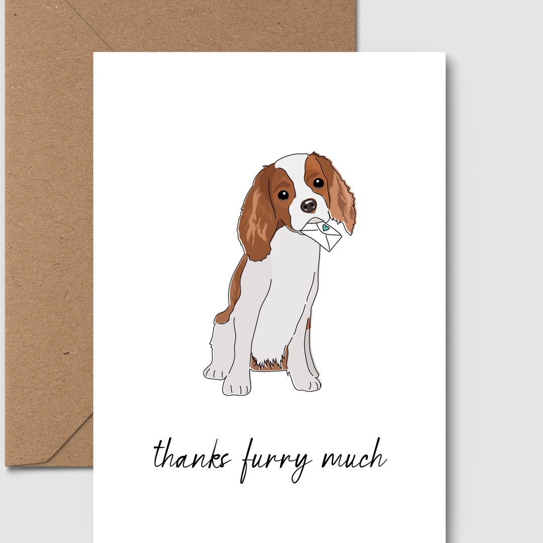 Cavalier King Charles Spaniel Thank You Card | Personalized Dog Cards ...