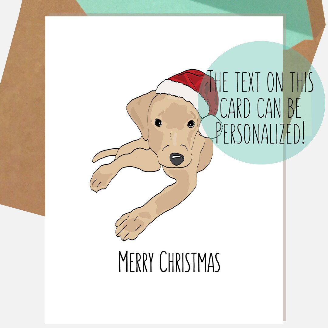 Labrador Card Yellow Lab Merry Christmas Custom Dog - Etsy.de