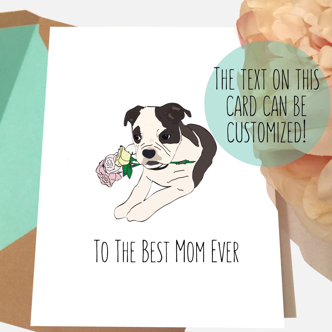 Dog Mom Card English Bulldog Card To the Mom Ever | Etsy