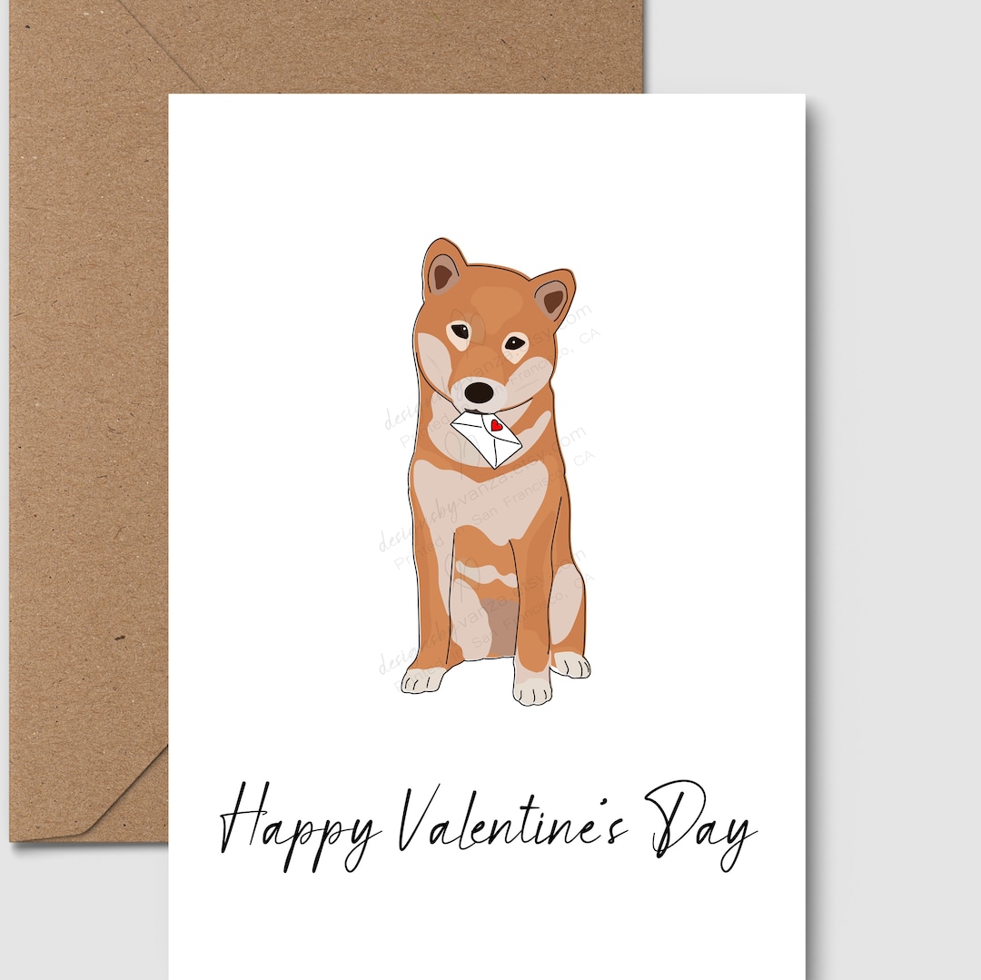 Shiba Inu Valentines Card | Happy Valentine's Day | Personalized Dog ...