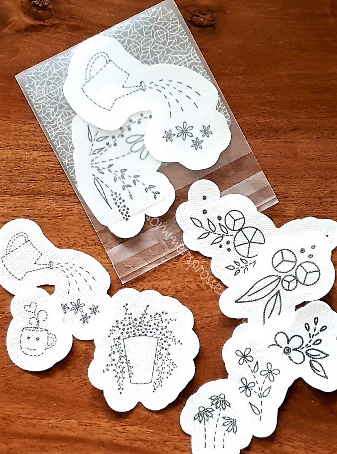 Embroidery Sticker Set flowers 11 Pieces, Water-soluble Stickers ...