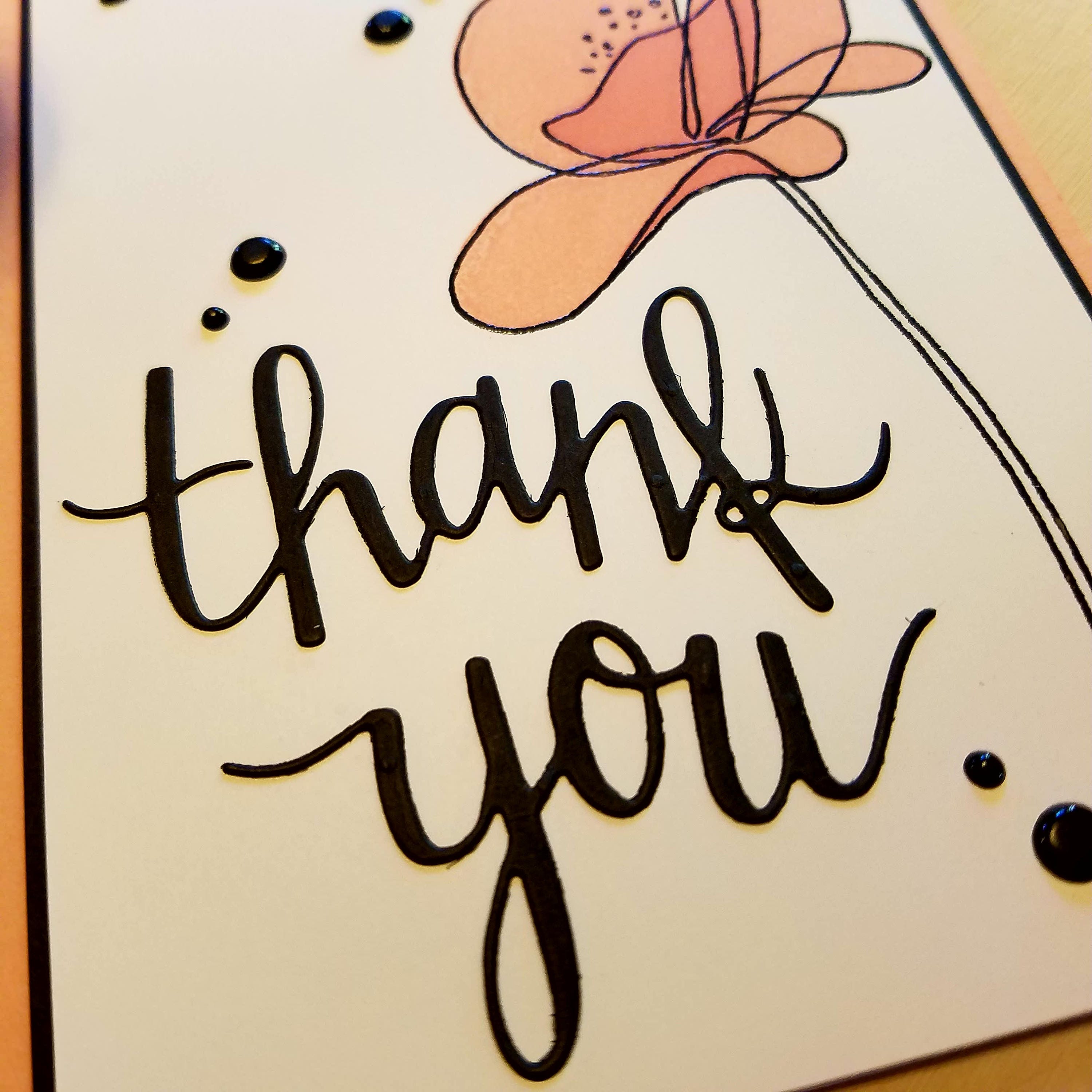 Thank You - Thanks Card - Thank You Card - Handmade Card - Greeting ...
