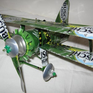 Handcrafted Beer Can Airplane ( John Deere ) -wind Spinner- Airplane ...