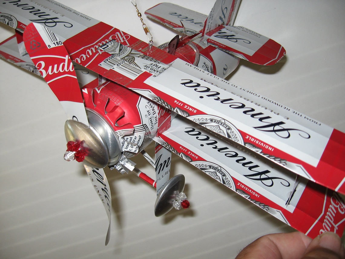 Handcrafted Beer Can Airplane America Wind Spinner - Etsy