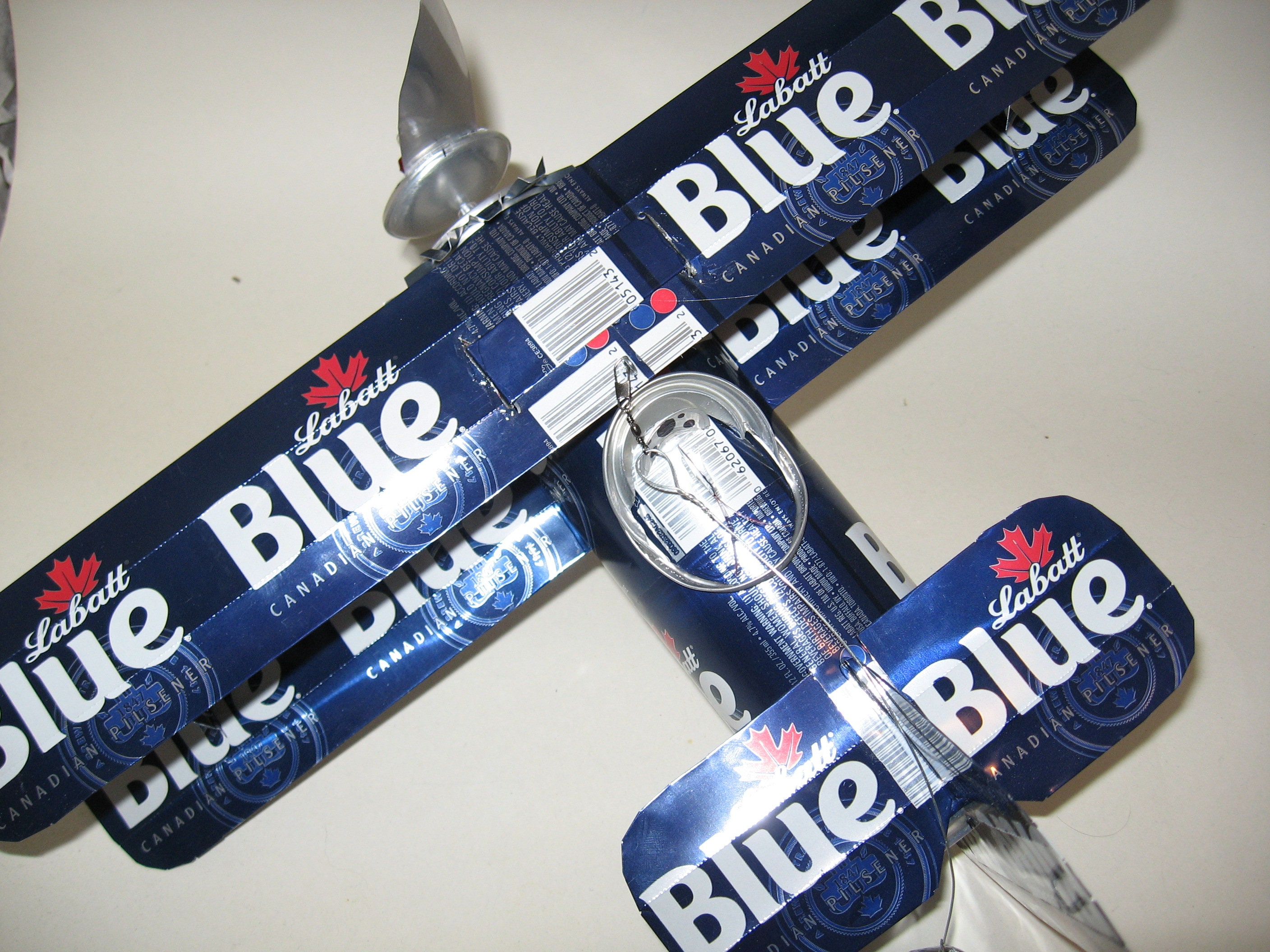 Labatt Blue Beer Can Airplane Handcrafted-Wind Spinner | Etsy