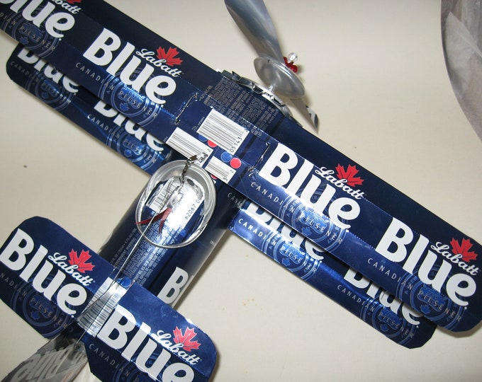 Labatt Blue Beer Can Airplane Handcrafted-wind Spinner Airplane Can Art ...