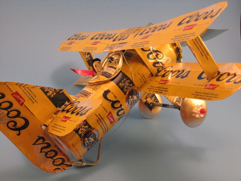 Coors Banquet Beer Can Airplane Handcrafted-Wind Spinner-sun | Etsy