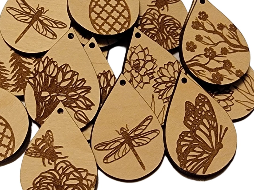 BULK Wooden Earring BLANKS 5, Jewelry Blanks, Earring Blanks, Make Your ...
