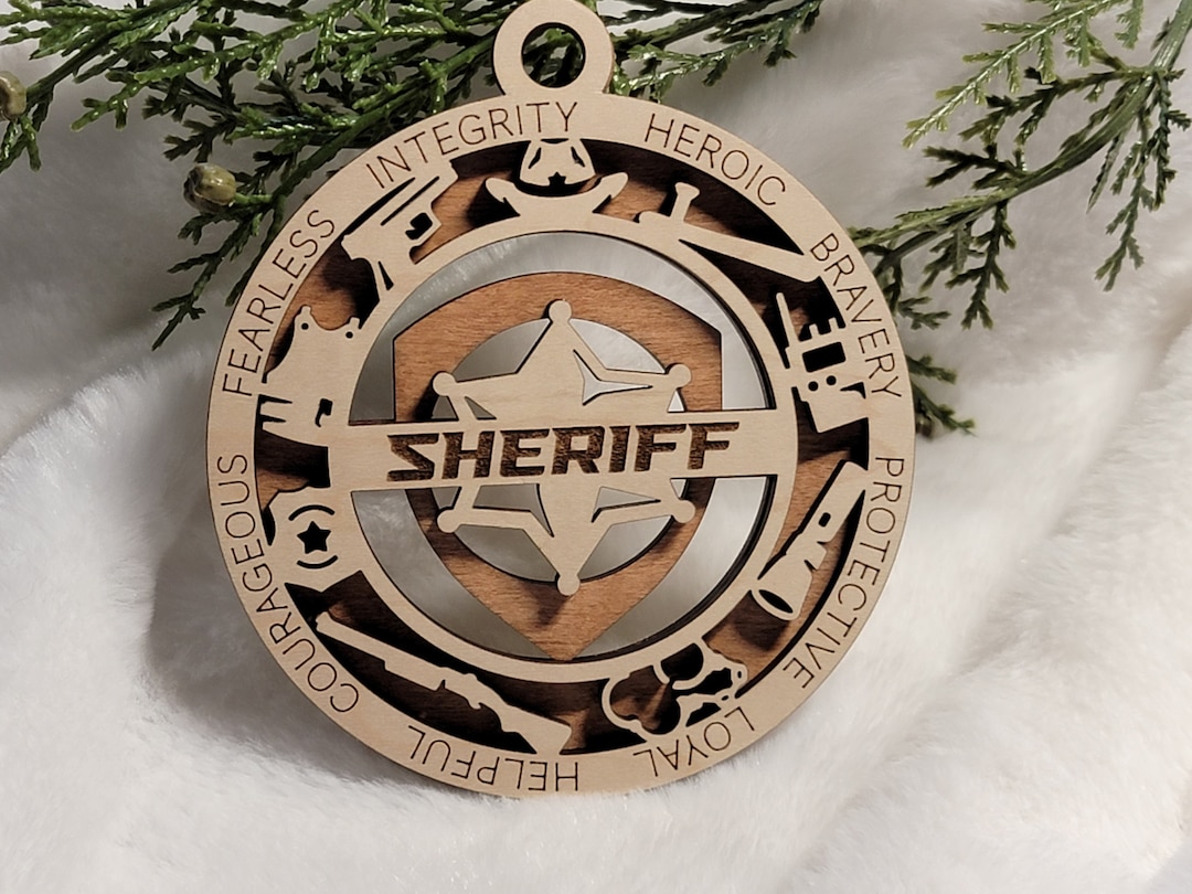 Sheriff/deputy Ornaments, Laser Cut Wood Ornament, Choose Your State ...