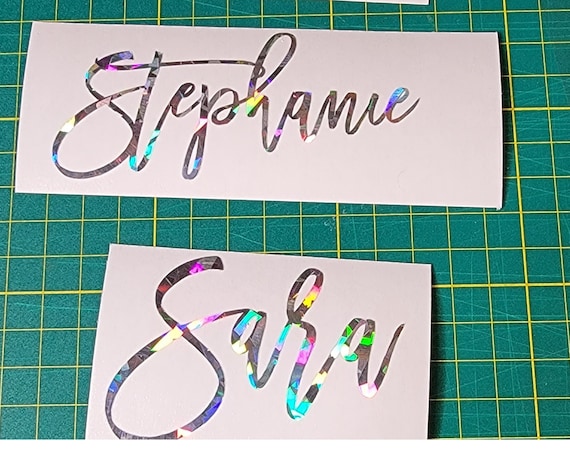 Crystal Holographic Name Decal Personalized Vinyl Decal - Etsy