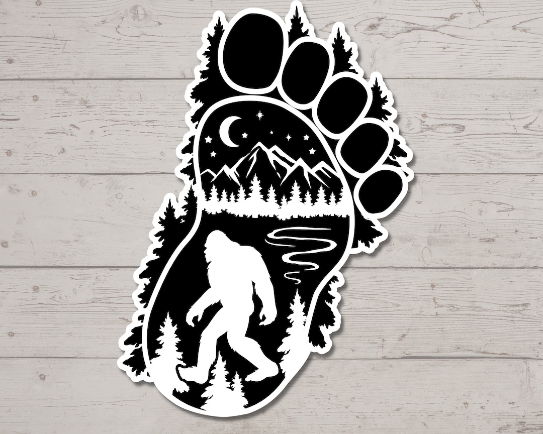 Bigfoot Foot, Bigfoot Humor, Water Resistant Sticker, Decal, Sasquatch ...