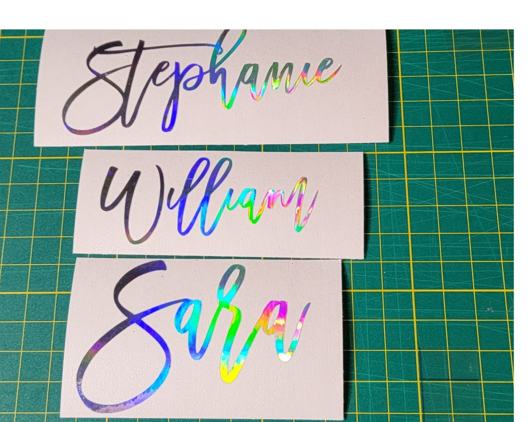 Holographic Name Decal, Personalized Vinyl Decal, Custom Name Decal ...