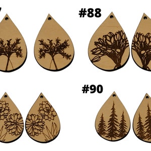 BULK Wooden Earring BLANKS 5, Jewelry Blanks, Earring Blanks, Make Your ...