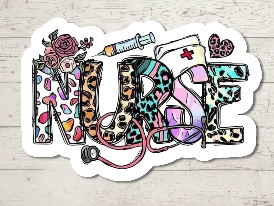 Nurse Sticker, Cute Nurse Decal, Water Resistant Sticker, Nurse Love ...