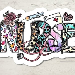 Nurse Sticker, Cute Nurse Decal, Water Resistant Sticker, Nurse Love ...