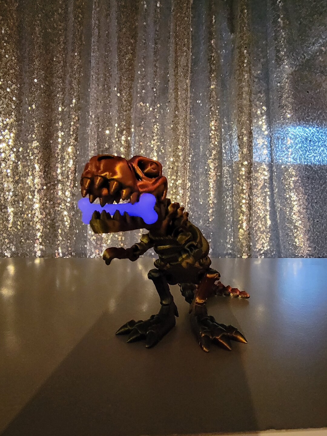 3D Articulated T-rex Skeleton Wirth Glow in the Dark Bone - Etsy