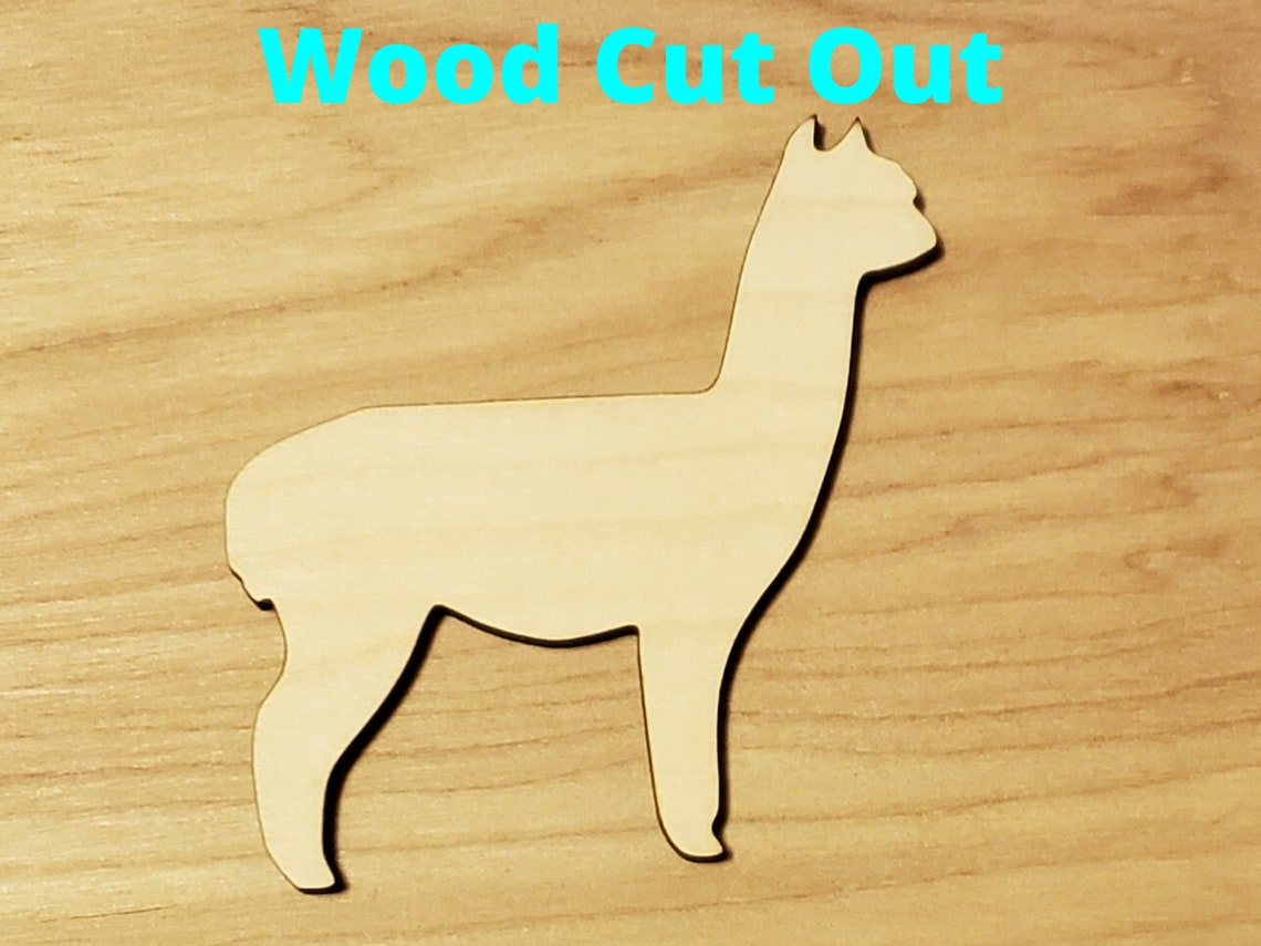 Alpaca Wood Cut Out Unfinished Wood Sign Ornaments Diy Etsy