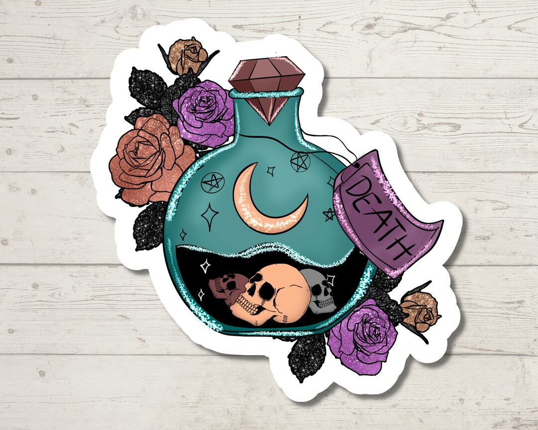 Potion Bottle Sticker, Black Magic Sticker, Water Resistant Sticker ...