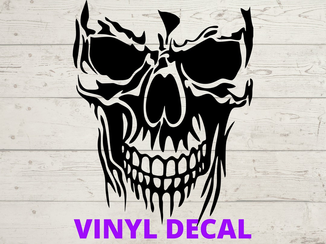 Skull Decal (#1), Car Decal, Notebook, Tablet, Phone, Laptop Sticker ...