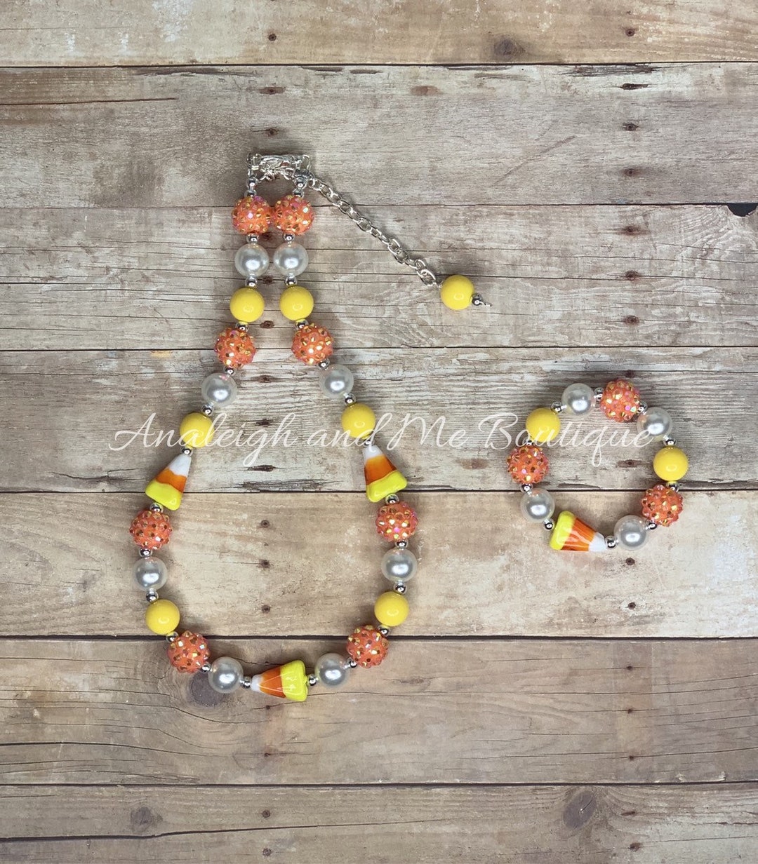 Halloween Toddler Candy Corn Necklace, Girls Toddler Halloween Necklace ...