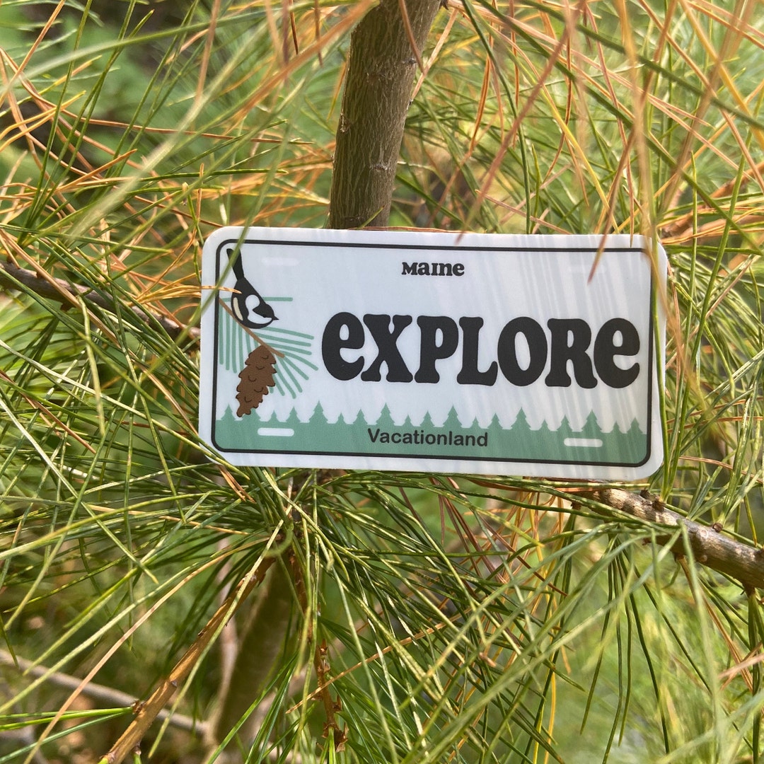 Maine License Plate Sticker | Vinyl - Etsy