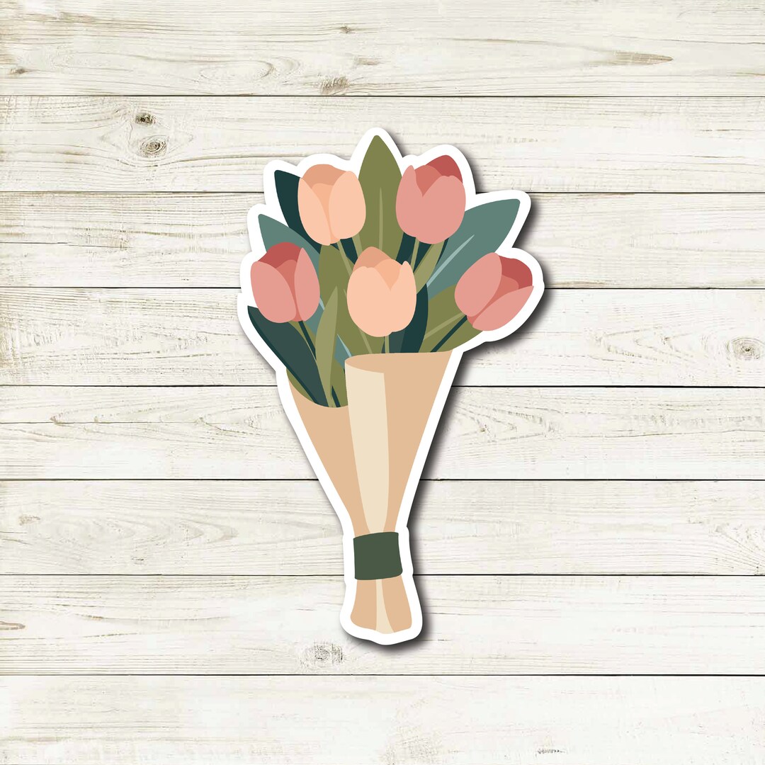 Tulip Bouquet Sticker | Vinyl - Etsy