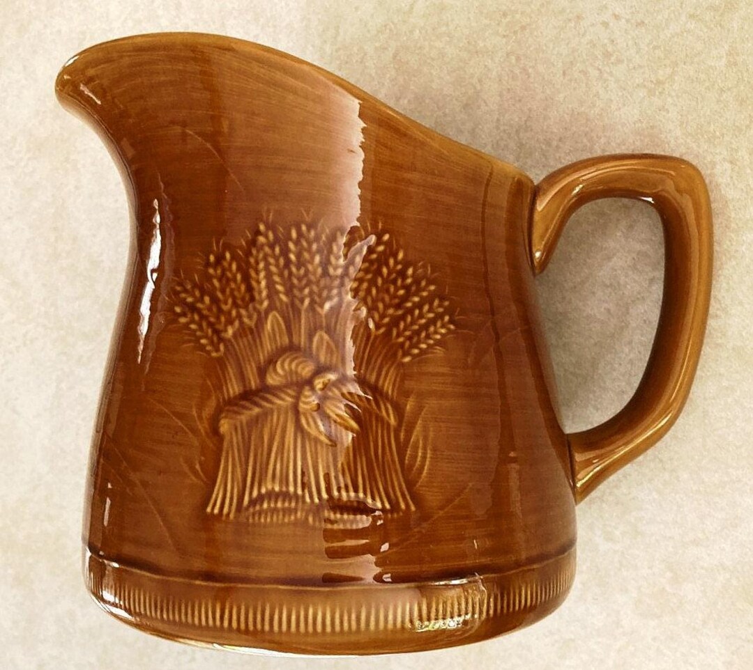 Vintage 1980's Franciscan Pitcher LARGE Harvest Gold/butterscotch Glaze ...