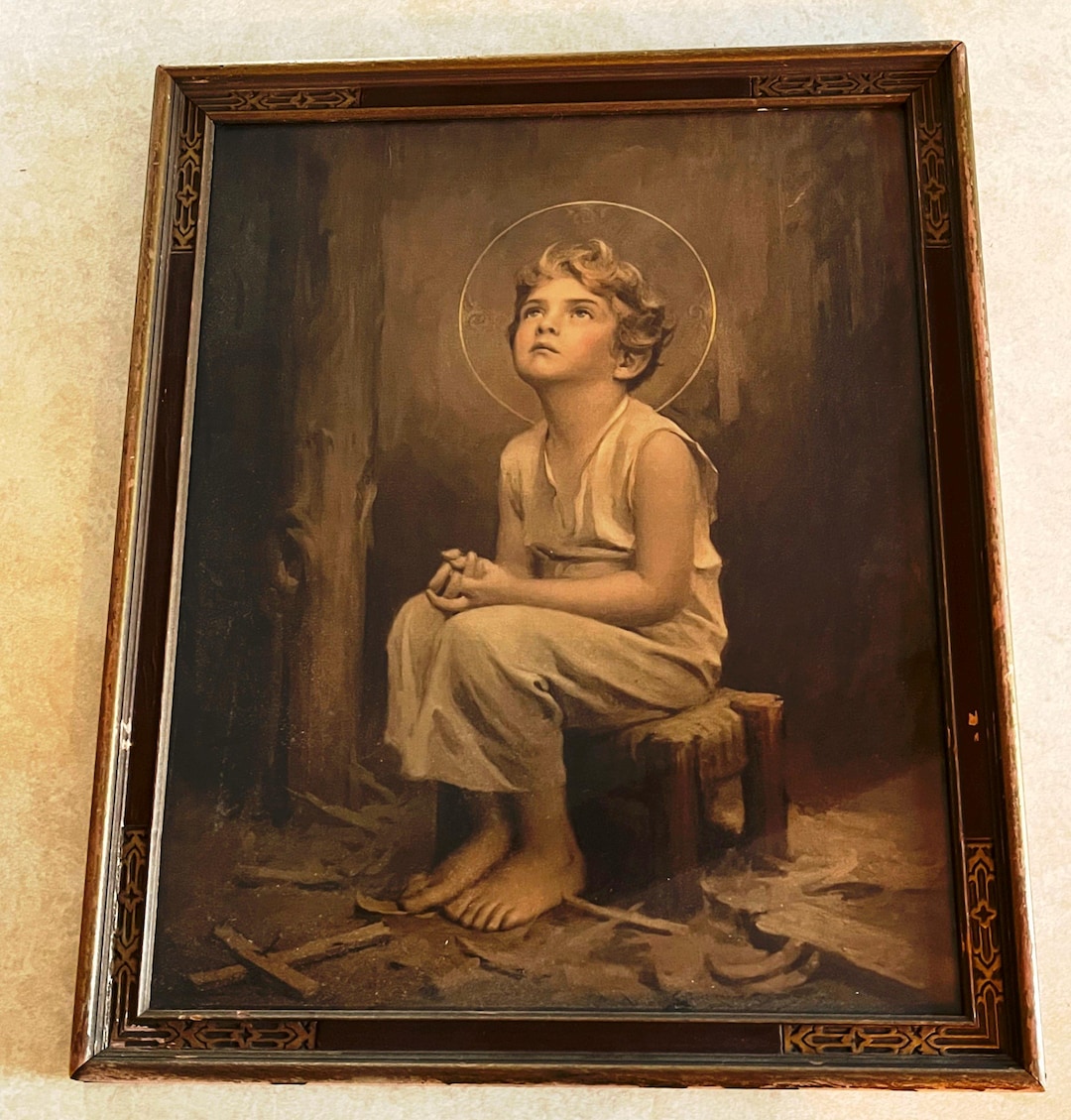 Antique Christian Art "christ at Five" Charles Bosseron Chambers C ...