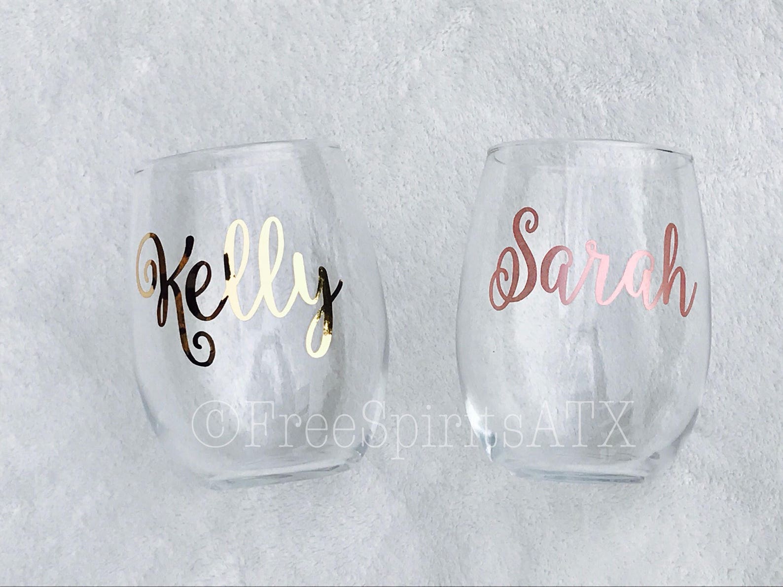 Personalized Stemless Wine Glasses/personalized Glass/rose - Etsy