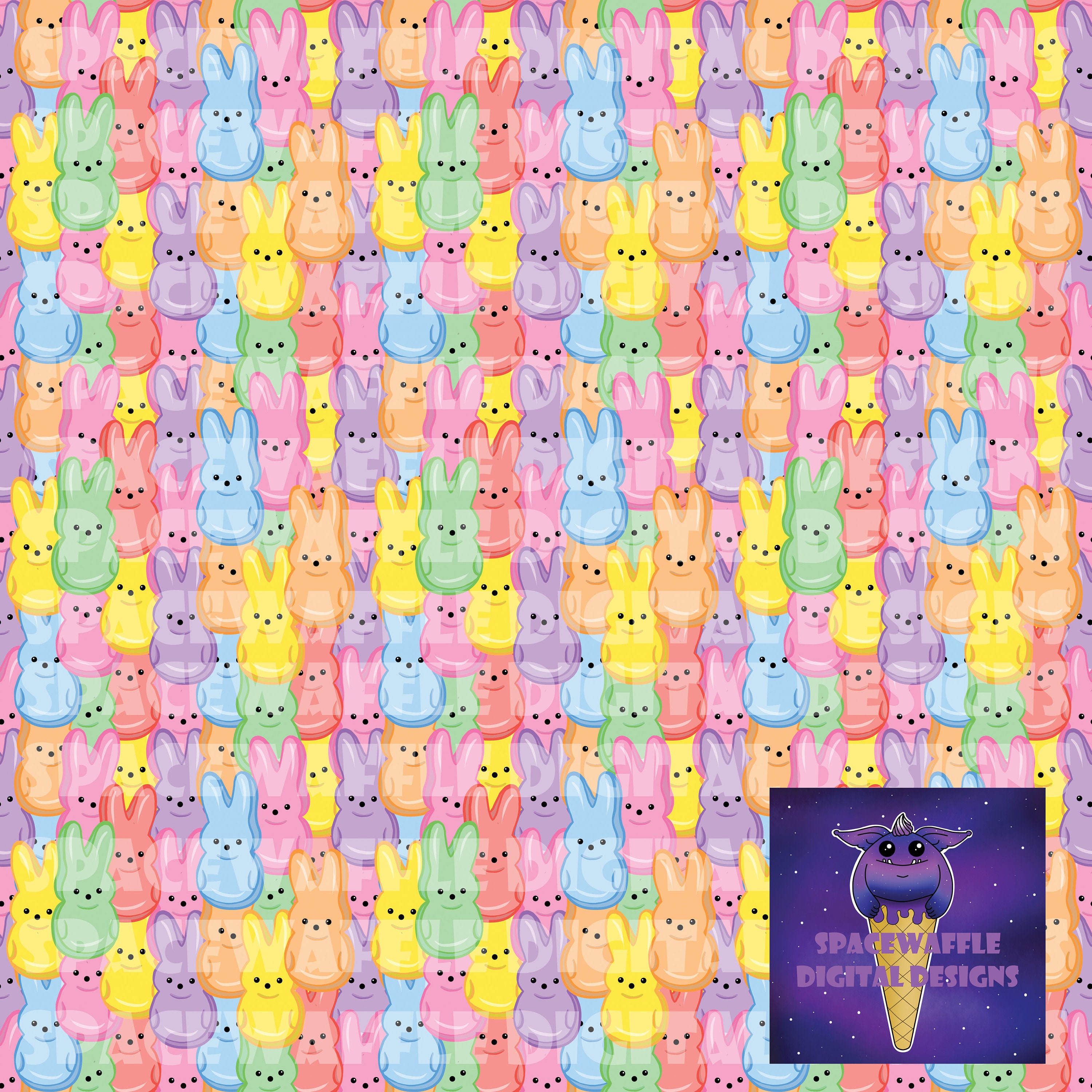 Bunny Peeps Marshmelloweaster Seamless Pattern - Etsy Sweden