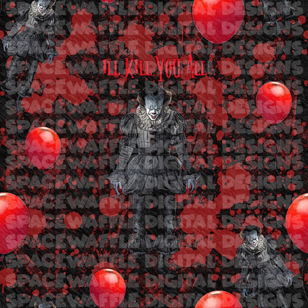 IT Sketch Style Pennywise Seamless, Pattern, Scrapbooking, Fabric ...