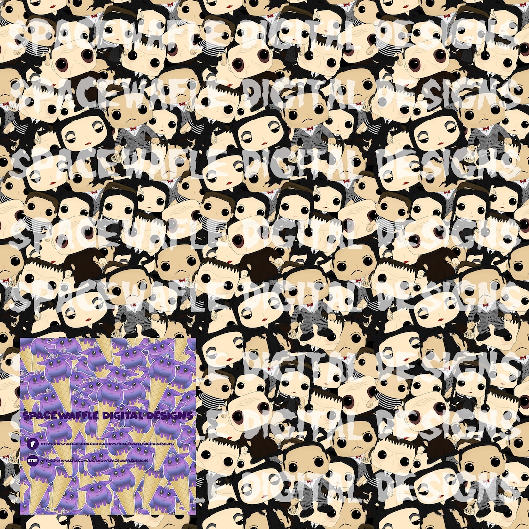 Addams Family Pop Seamless, Pattern, Scrapbooking, Fabric, Design - Etsy
